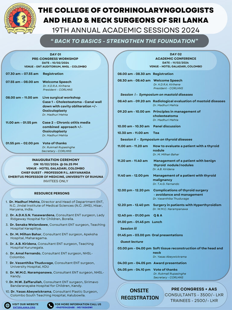 19th Annual Academic Sessions 2024 – Programme – College of ...